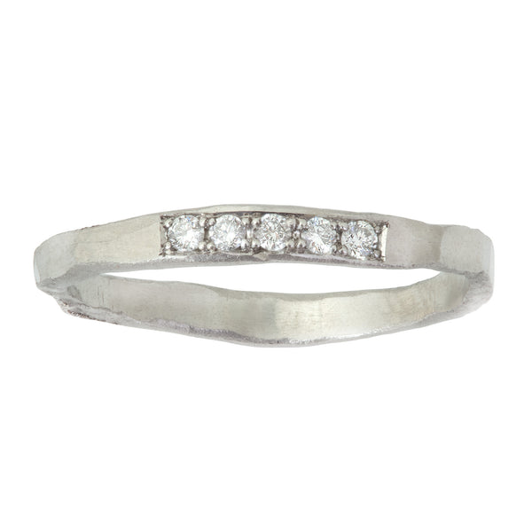 Trust Ring with 5 White Diamonds in Yellow or White Gold or Platinum ...
